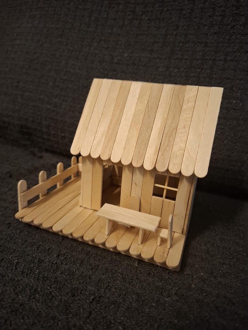 Handmade Popsicle Stick House – DIY Craft – Miniature Home for Unique ...
