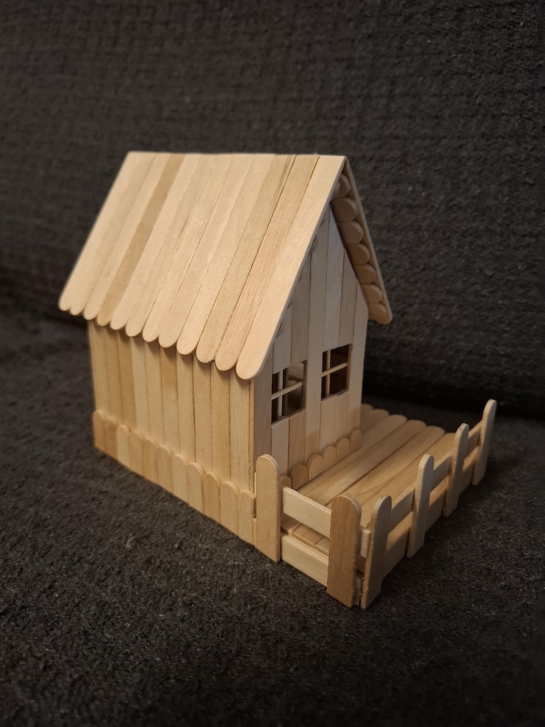 Handmade Popsicle Stick House – DIY Craft – Miniature Home for Unique ...