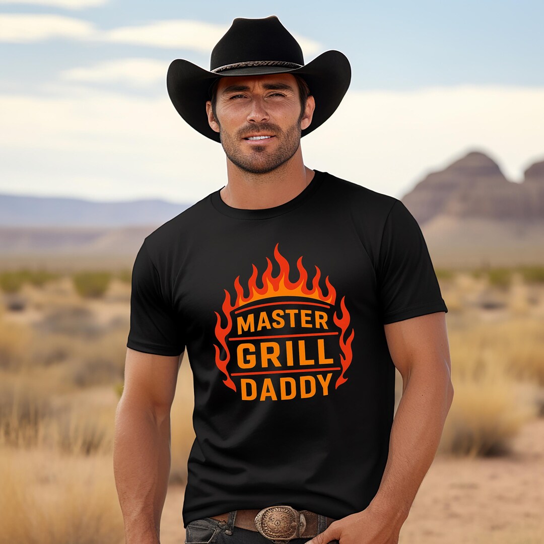 Master Grill Daddy BBQ Shirt Fathers Day Flame Graphic T-shirt Grilling ...