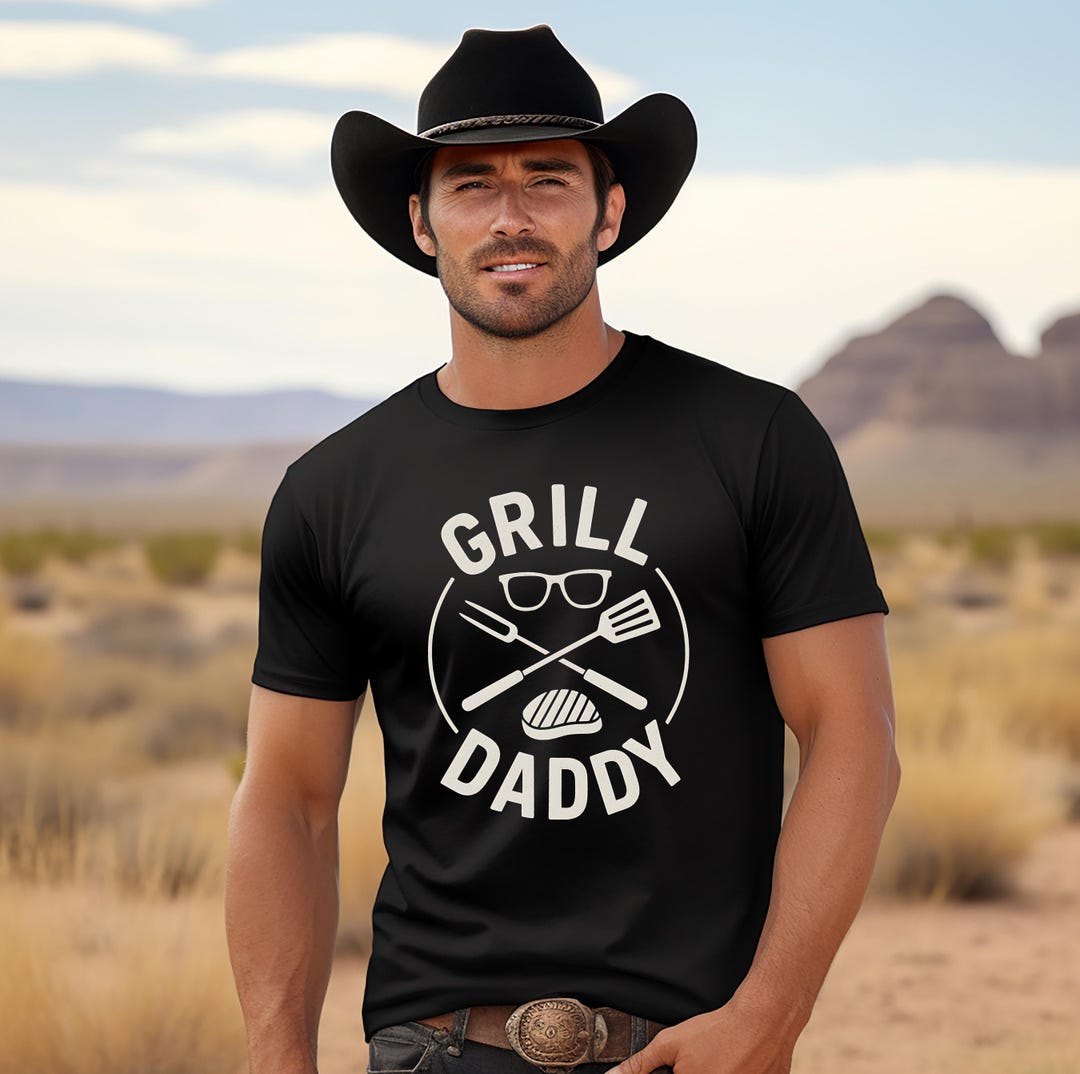 Cool Grill Daddy BBQ Shirt Fathers Day Gift Dad Steak Grilling Tee ...