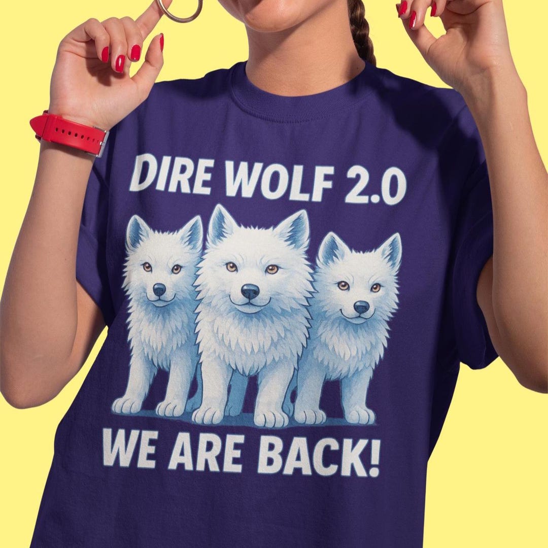 Dire Wolf Cubs T-shirt for Cryptid Fans Prehistoric Dna Animal Shirt We ...