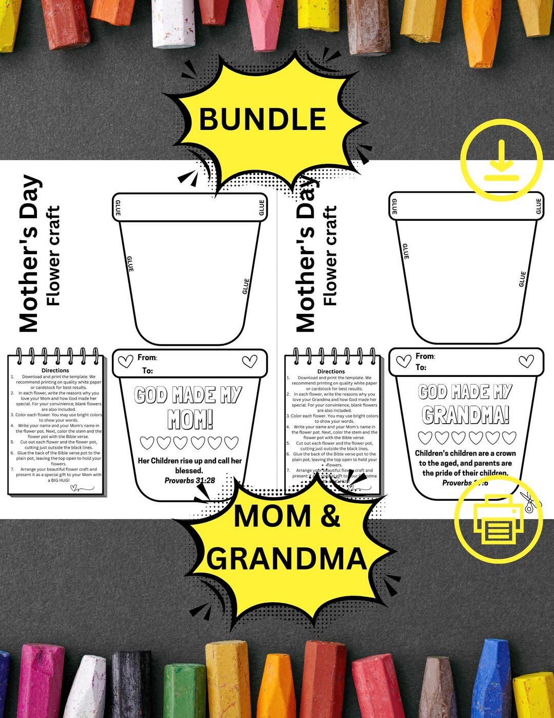 God Made My Mom and Grandma Mother's Day Craft Mothers Day Crafts ...