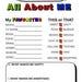 All About Me Printable Worksheet: Back to School Activity for Teens ...