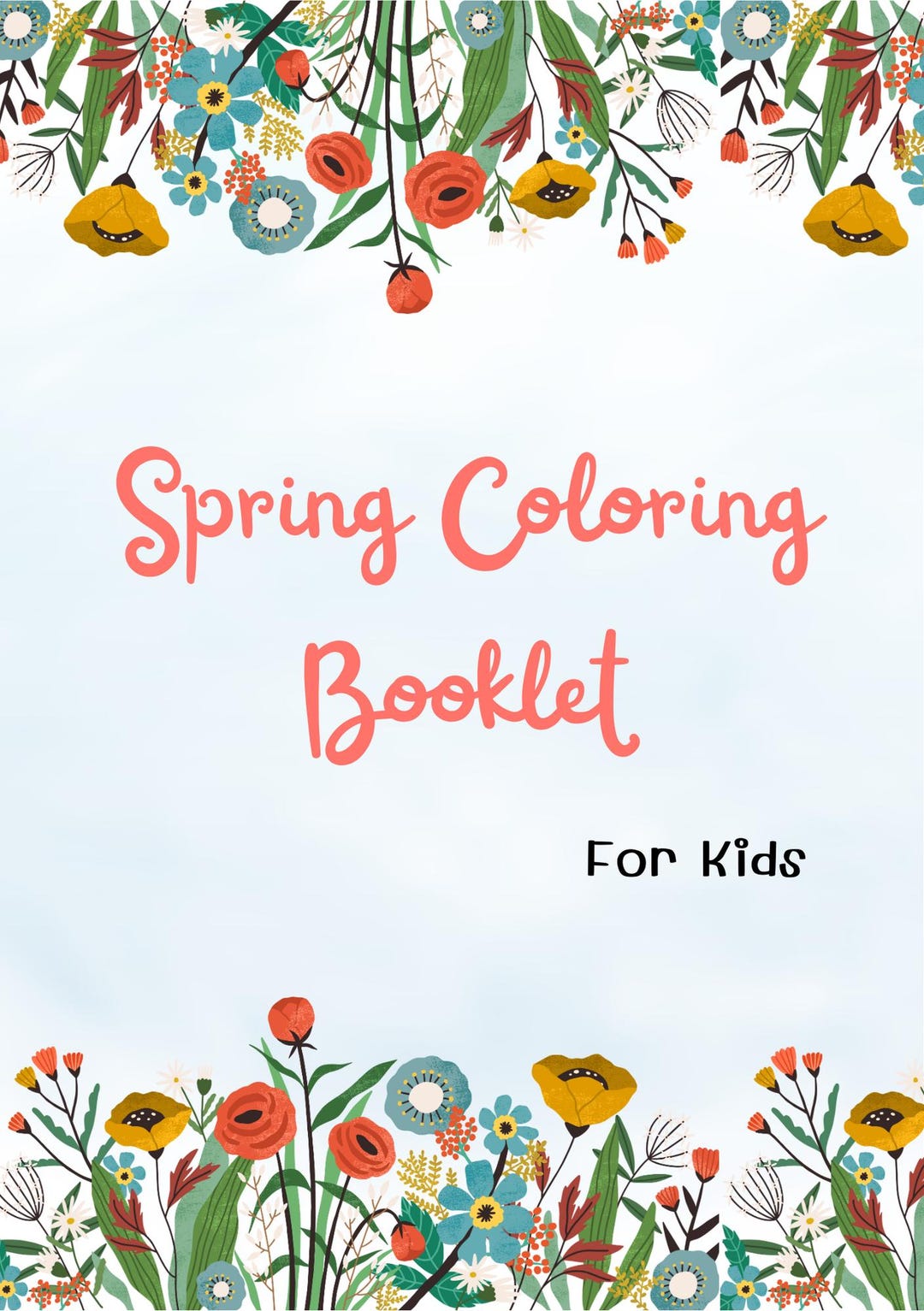Spring Coloring Book - for Kids - Etsy