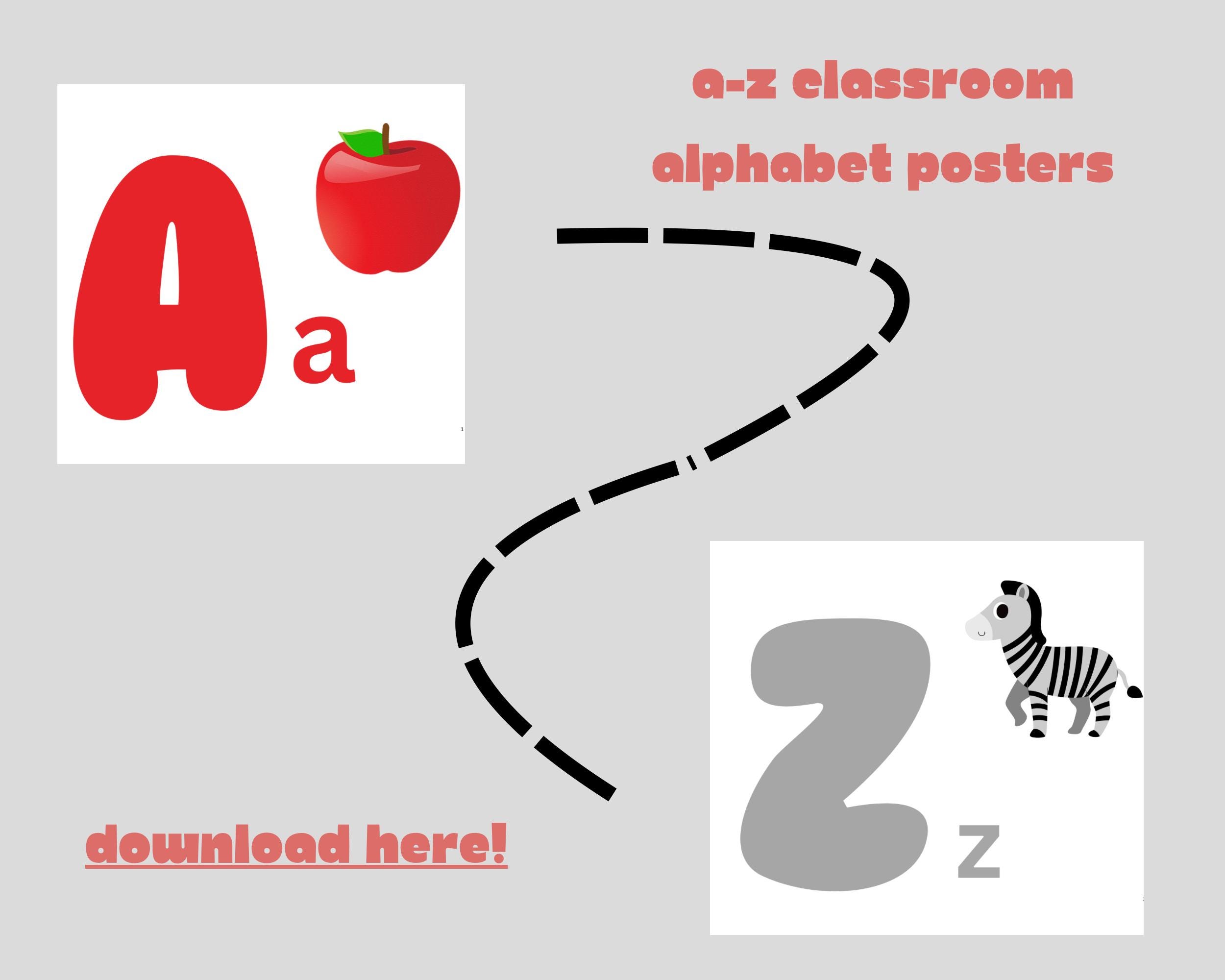 A-Z Alphabet Classroom Posters – Printable Educational Decor, Preschool ...