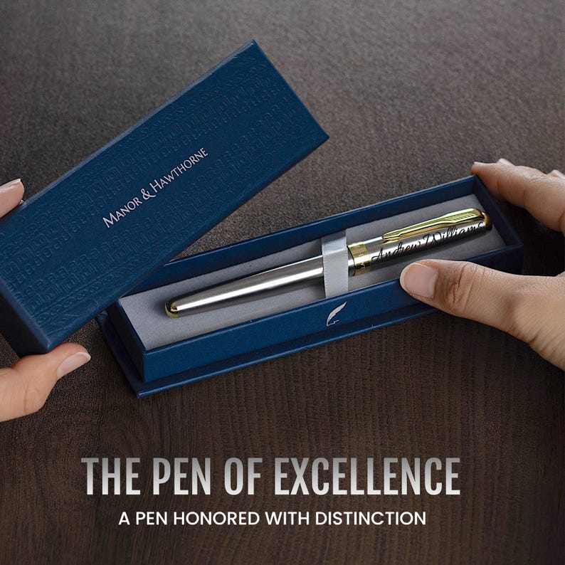 Engraved Personalised Rollerball Pen - Silver | Gift for Him & Her ...