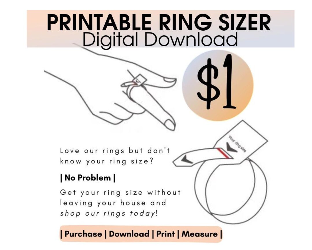Printable US and UK Ring Sizer Tool PDF – Downloaded International ...