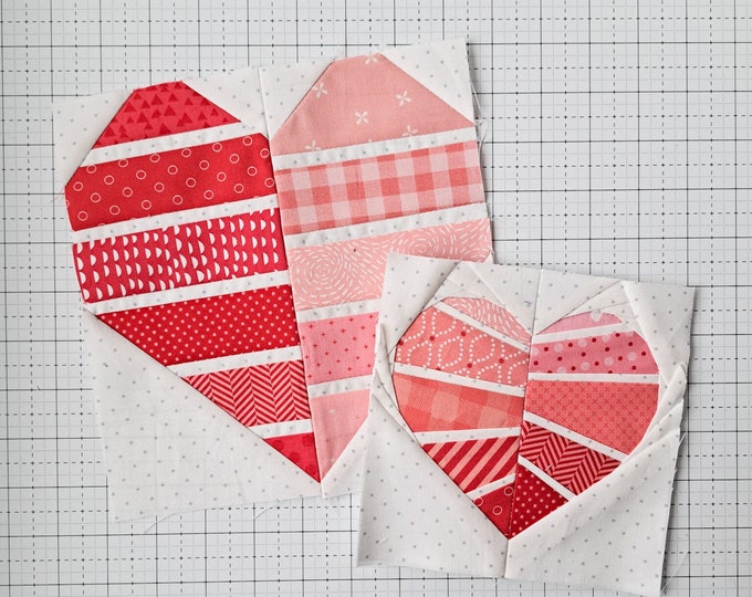 Heartburst Mini Quilt Patterns || Includes Two Patterns || Easy Heart ...