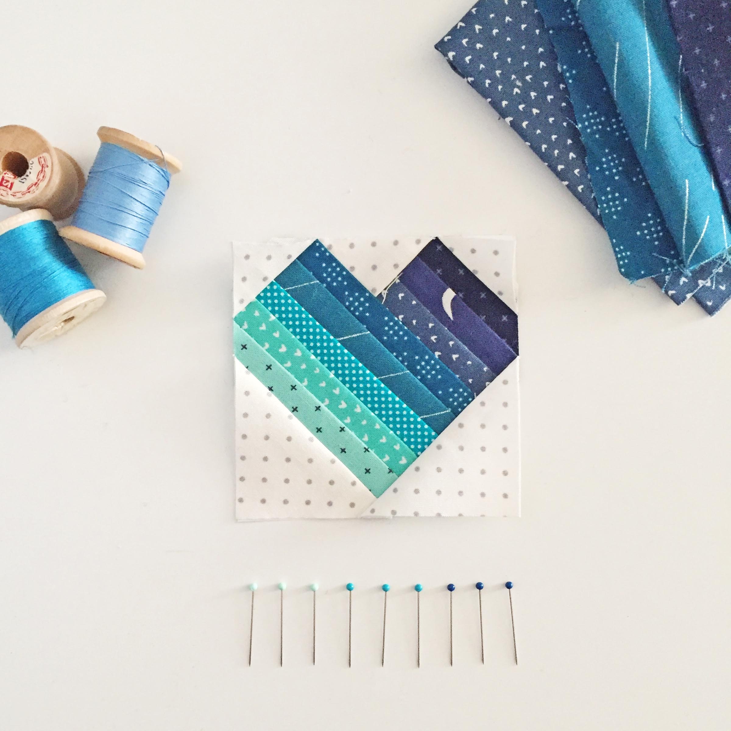 Striped Heart Foundation Paper Pieced (FPP) Pattern || Modern Heart ...