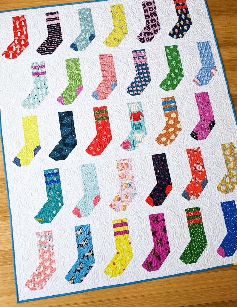 The Sock Quilt PDF Quilt Pattern Modern Easy Quilt - Etsy