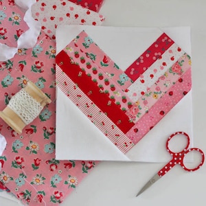 Herringbone Heart Paper Pieced PDF Quilt Block Pattern - Etsy