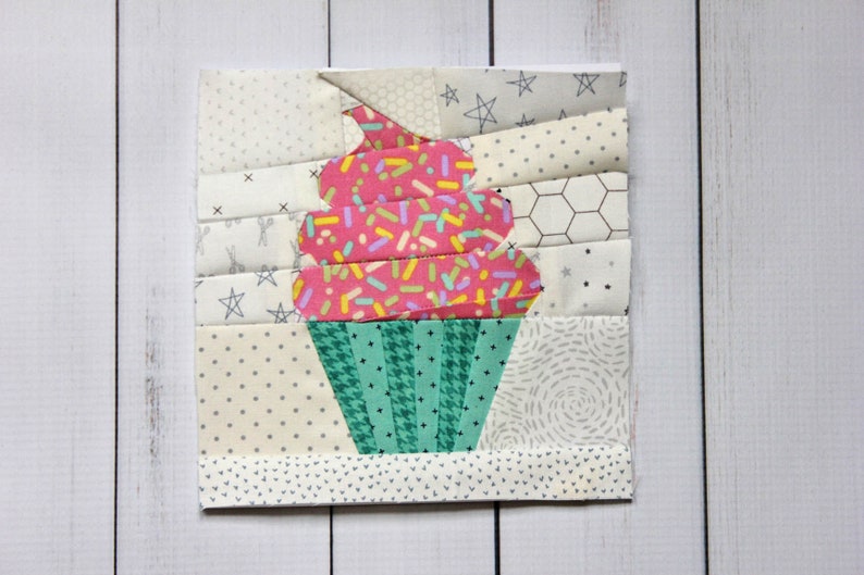 Sweet Cupcake Foundation Paper Pieced (FPP) PDF Quilt Block Pattern - Etsy