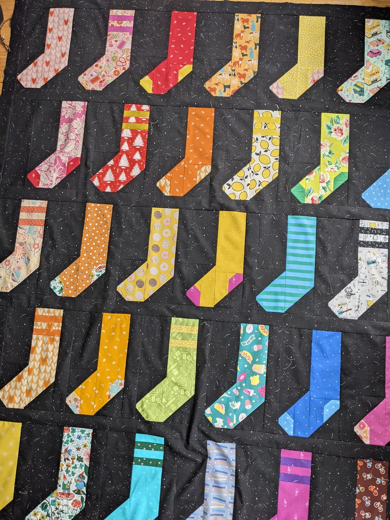 The Sock Quilt PDF Quilt Pattern Modern Easy Quilt - Etsy