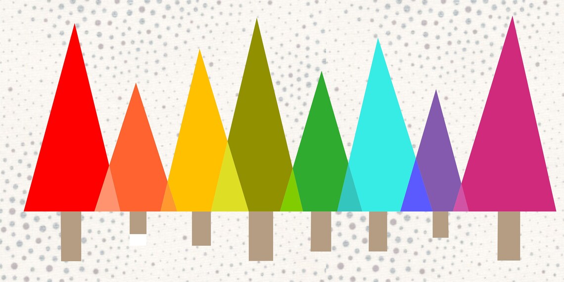 Rainbow Forest Foundation Paper Piecing Quilt Block Pattern || Modern ...