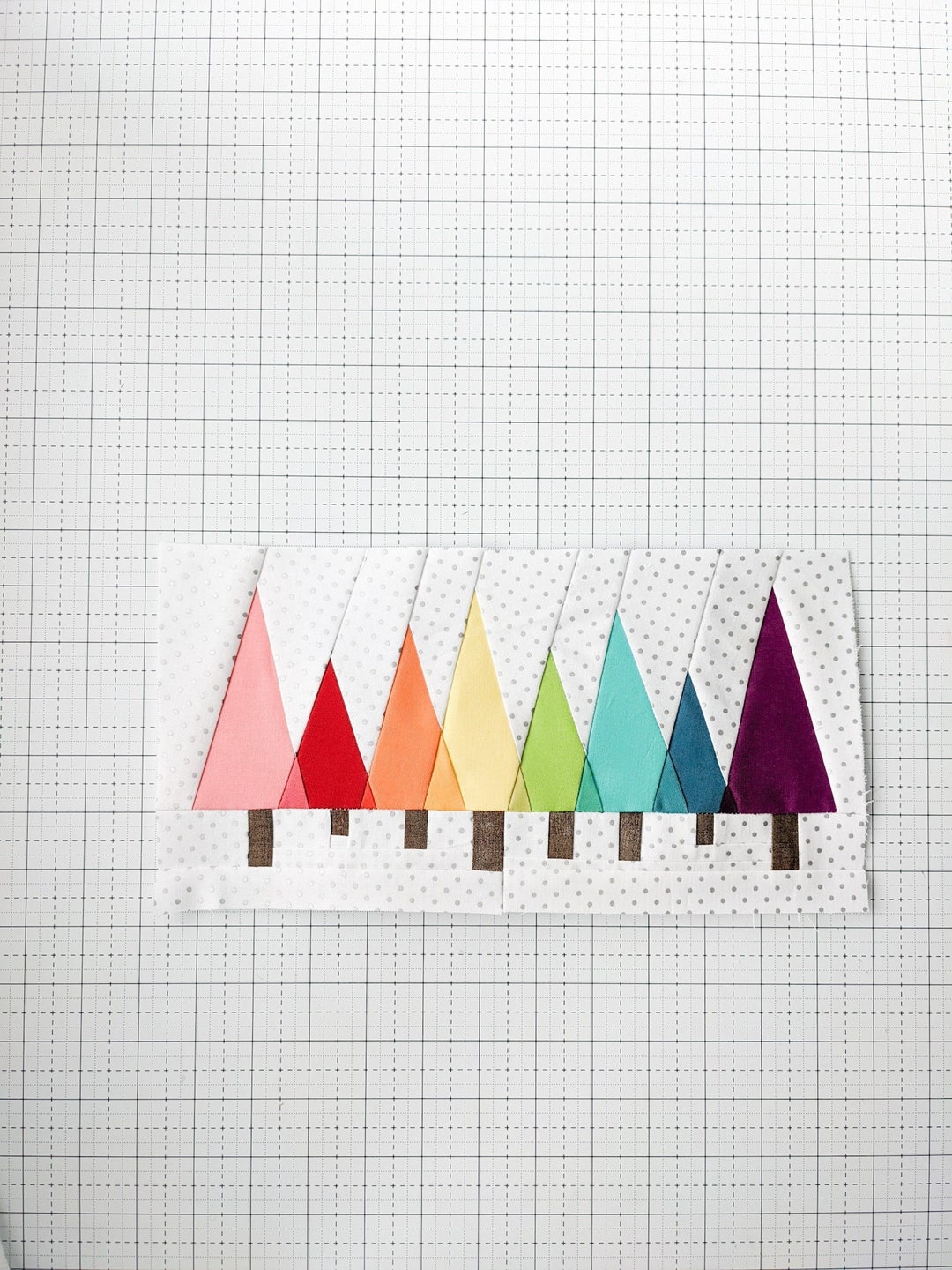 Rainbow Forest Foundation Paper Piecing Quilt Block Pattern || Modern ...