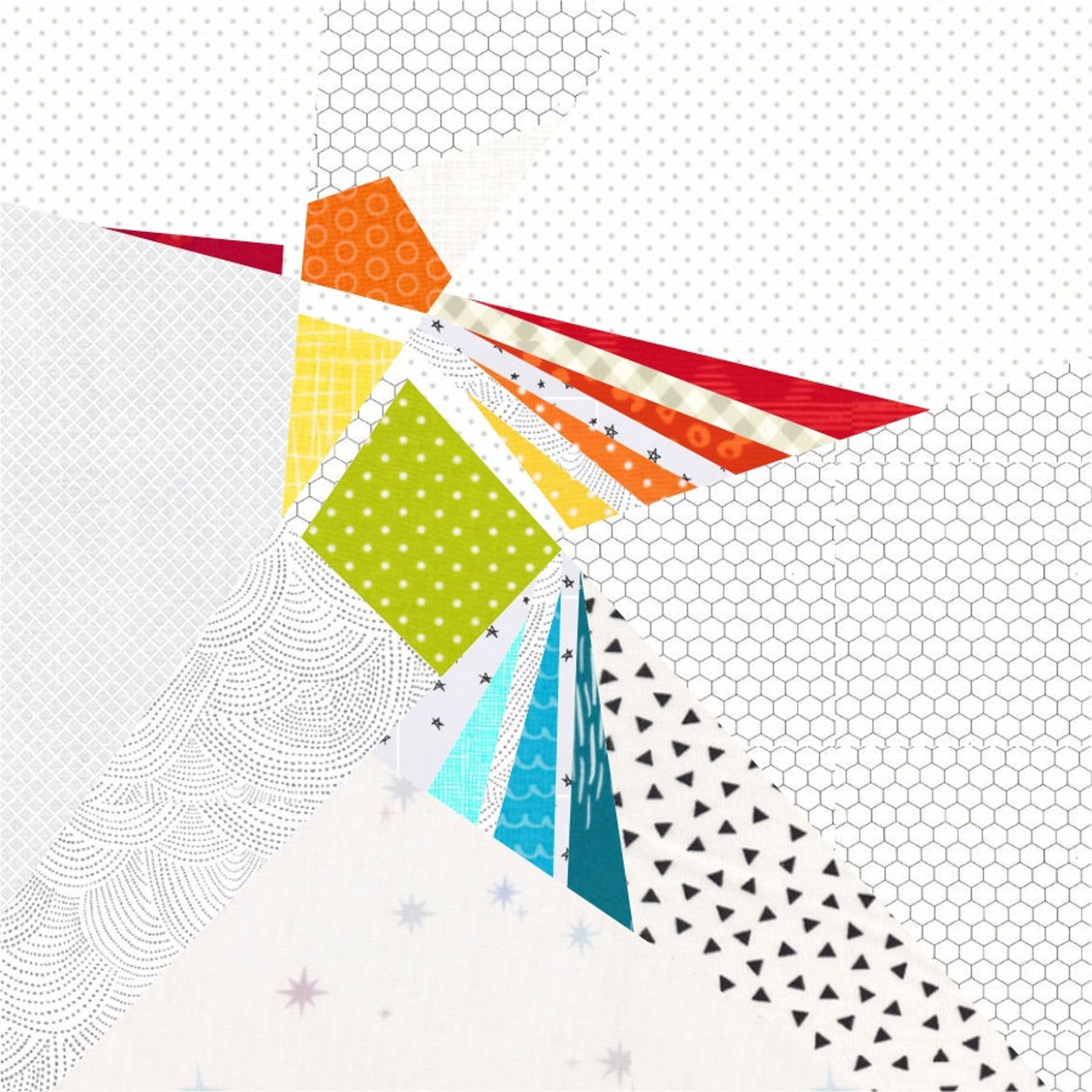 Hummingbird Paper Pieced PDF Quilt Block Pattern - Etsy