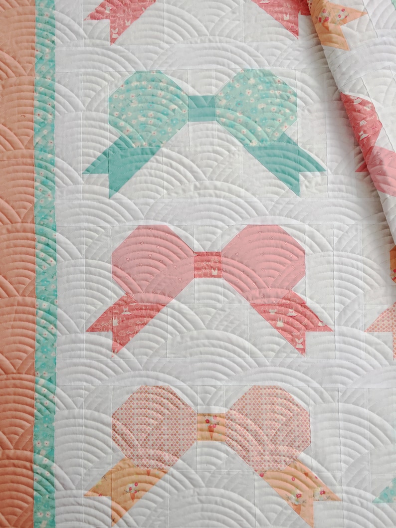 The Bow Quilt Pattern Baby Girl PDF Pattern Baby Quilt - Etsy