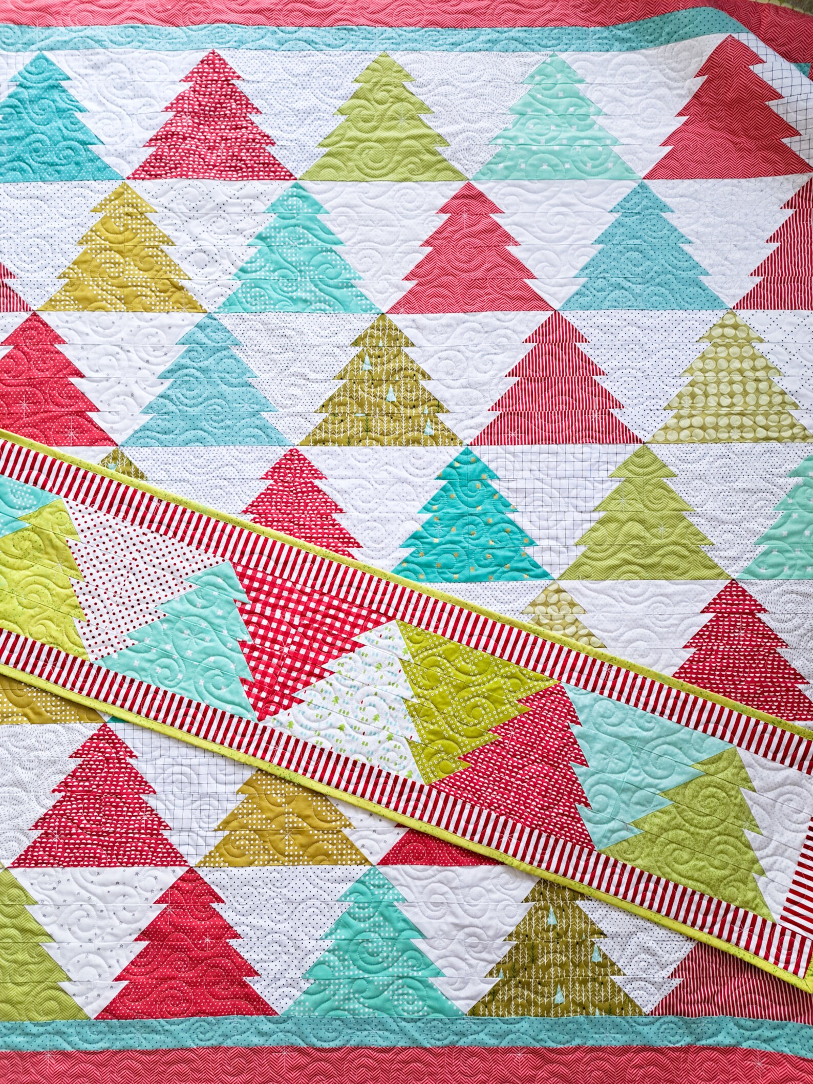 Merry Little Trees Quilt and Table Runner Pattern Bundle || Digital ...