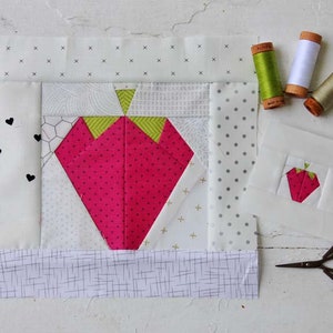 Tiny Strawberry FPP Quilt Block PDF Pattern | Etsy