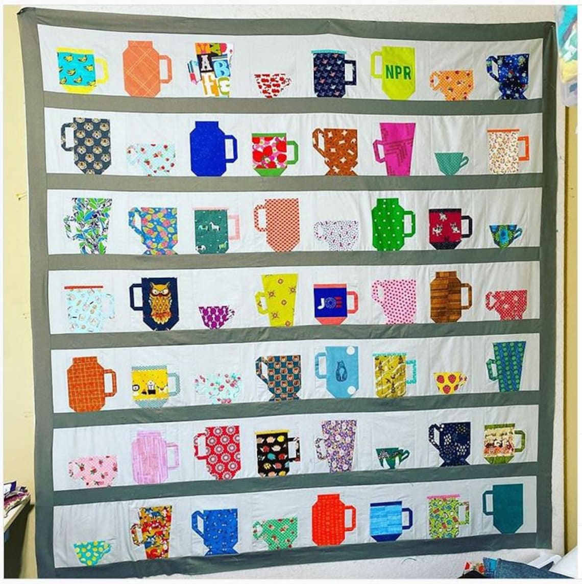 Mugs Quilt PDF Pattern Modern Throw Quilt Pattern - Etsy