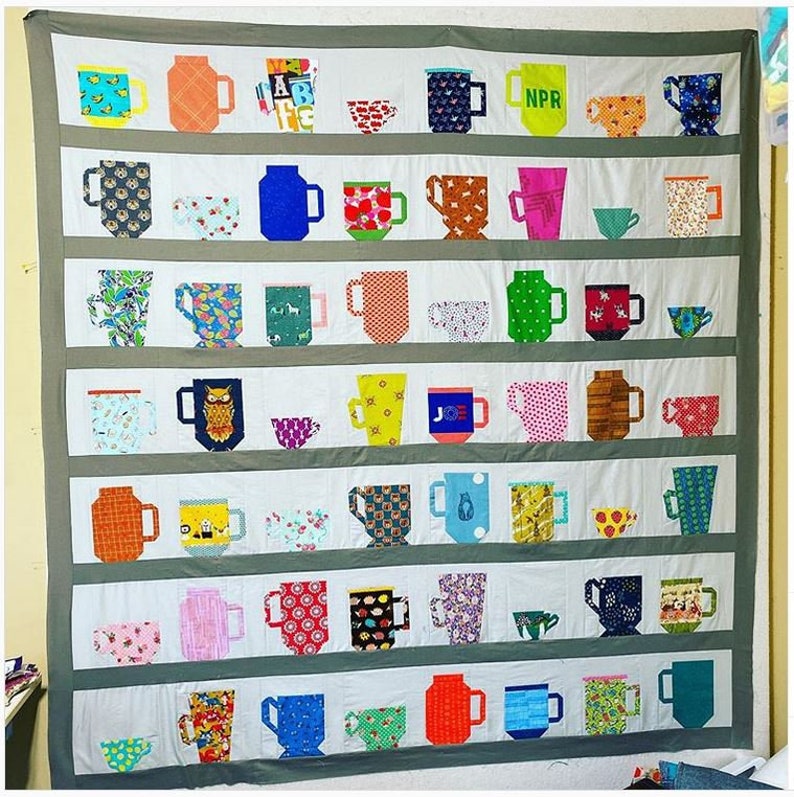 Mugs Quilt PDF Pattern || Modern Throw Quilt Pattern - Etsy