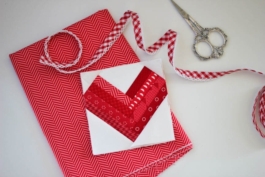 Herringbone Heart Paper Pieced PDF Quilt Block Pattern - Etsy