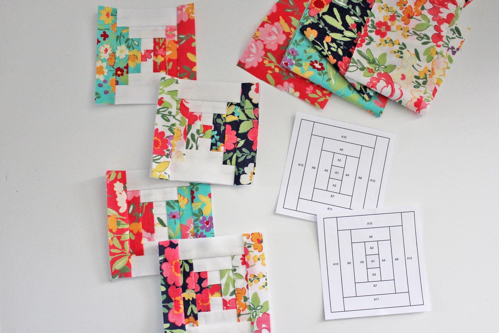 Tiny Courthouse Steps FPP Quilt Block PDF Pattern - Etsy