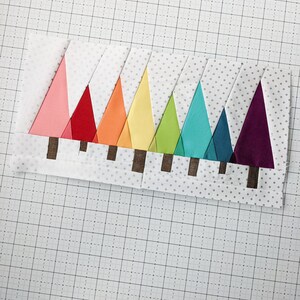 Rainbow Forest Foundation Paper Piecing Quilt Block Pattern || Modern ...