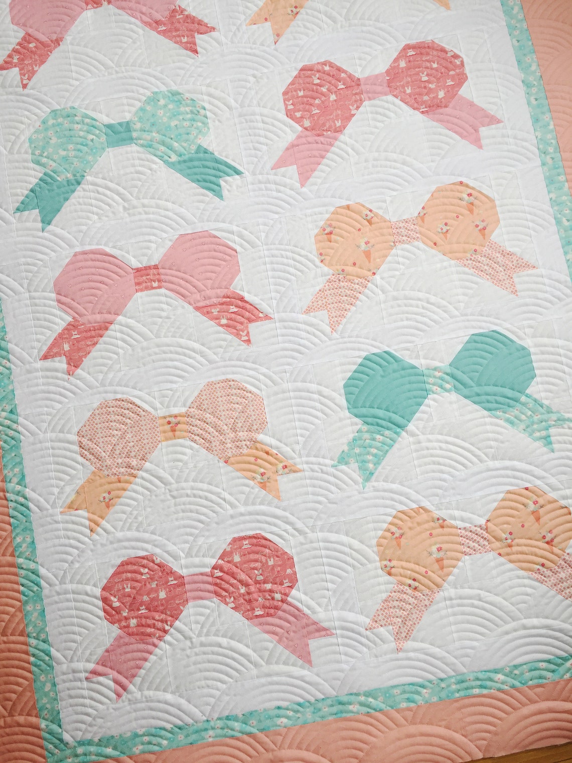The Bow Quilt Pattern Baby Girl PDF Pattern Baby Quilt - Etsy