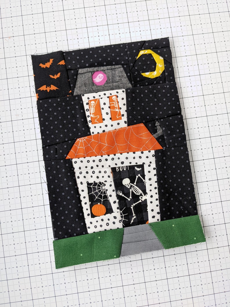Haunted House Foundation Paper Piecing Block Pattern PDF - Etsy
