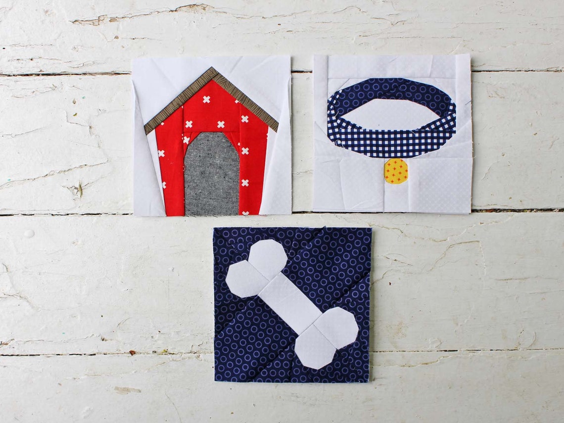 Dog Foundation Paper Pieced Patterns Bundle || Dog House || Dog Bone ...