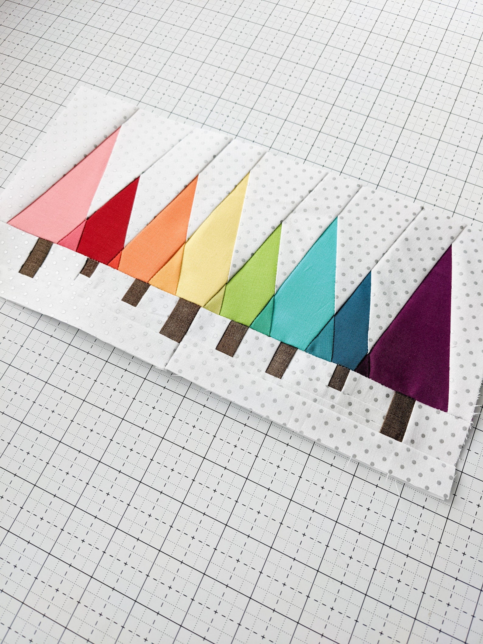 Rainbow Forest Foundation Paper Piecing Quilt Block Pattern || Modern ...