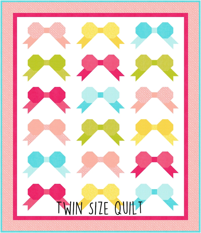 The Bow Quilt Pattern Baby Girl PDF Pattern Baby Quilt - Etsy