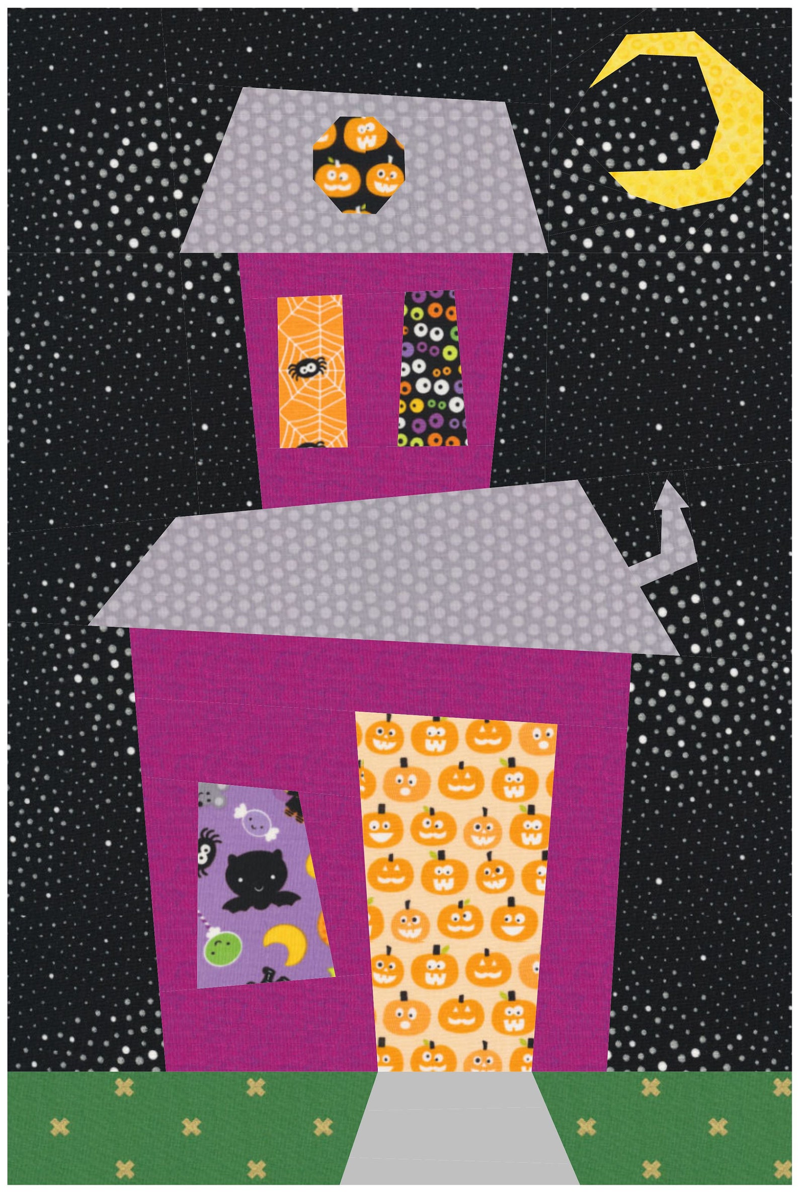 Haunted House Foundation Paper Piecing Block Pattern PDF - Etsy