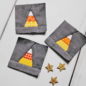 Candy Corn Foundation Paper Pieced FPP Quilt Block PDF Pattern Download || Halloween Pattern ...