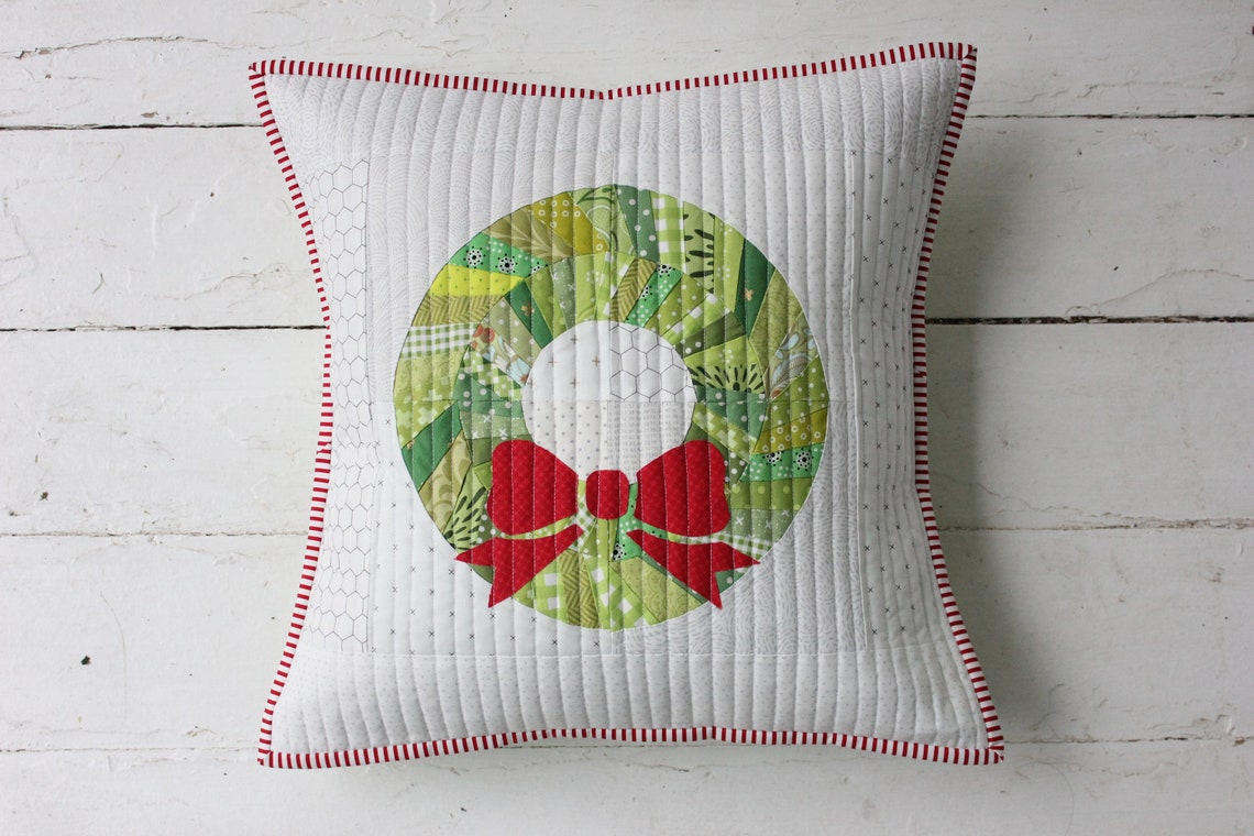 Herringbone Wreath Quilt Block Pattern Modern Christmas - Etsy
