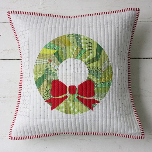 Herringbone Wreath Quilt Block Pattern Modern Christmas - Etsy