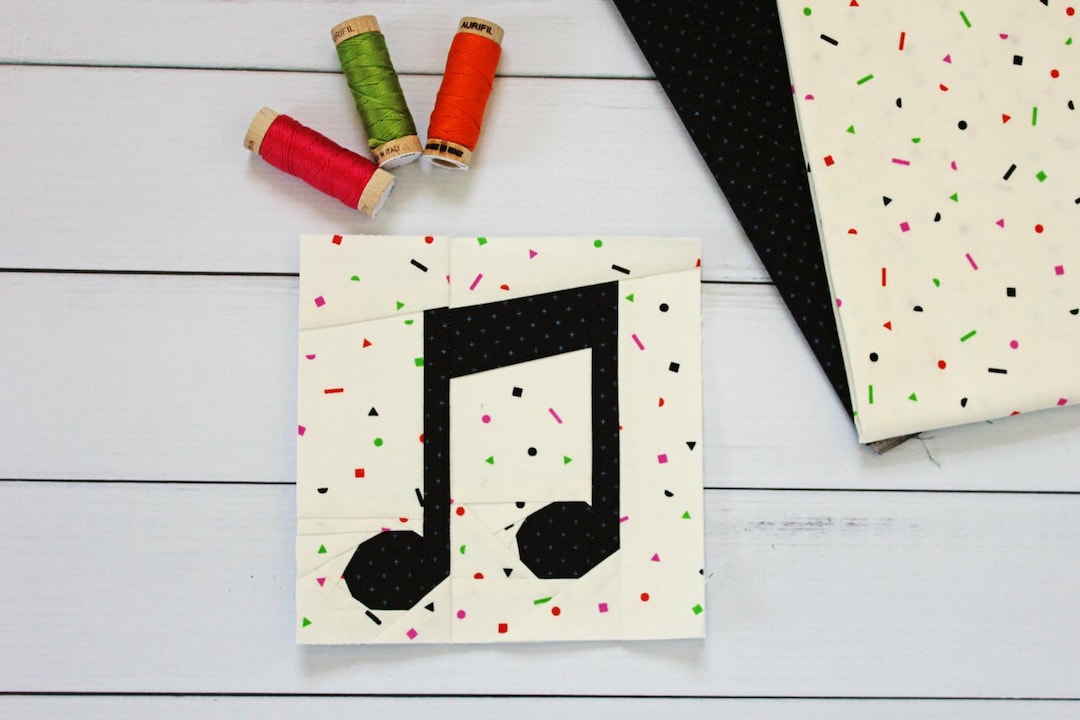 Music Notes Foundation Paper Pieced PDF Digital Quilt Block Pattern ...