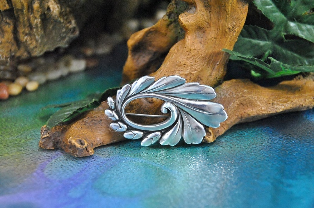 Viking Craft Brooch // 18 Grams Sterling Silver ~ Art Nouveau Flower ...