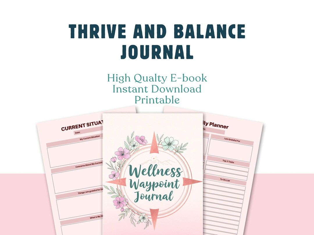 Wellness Waypoint Journal | Printable PDF Planner With Medication Log ...