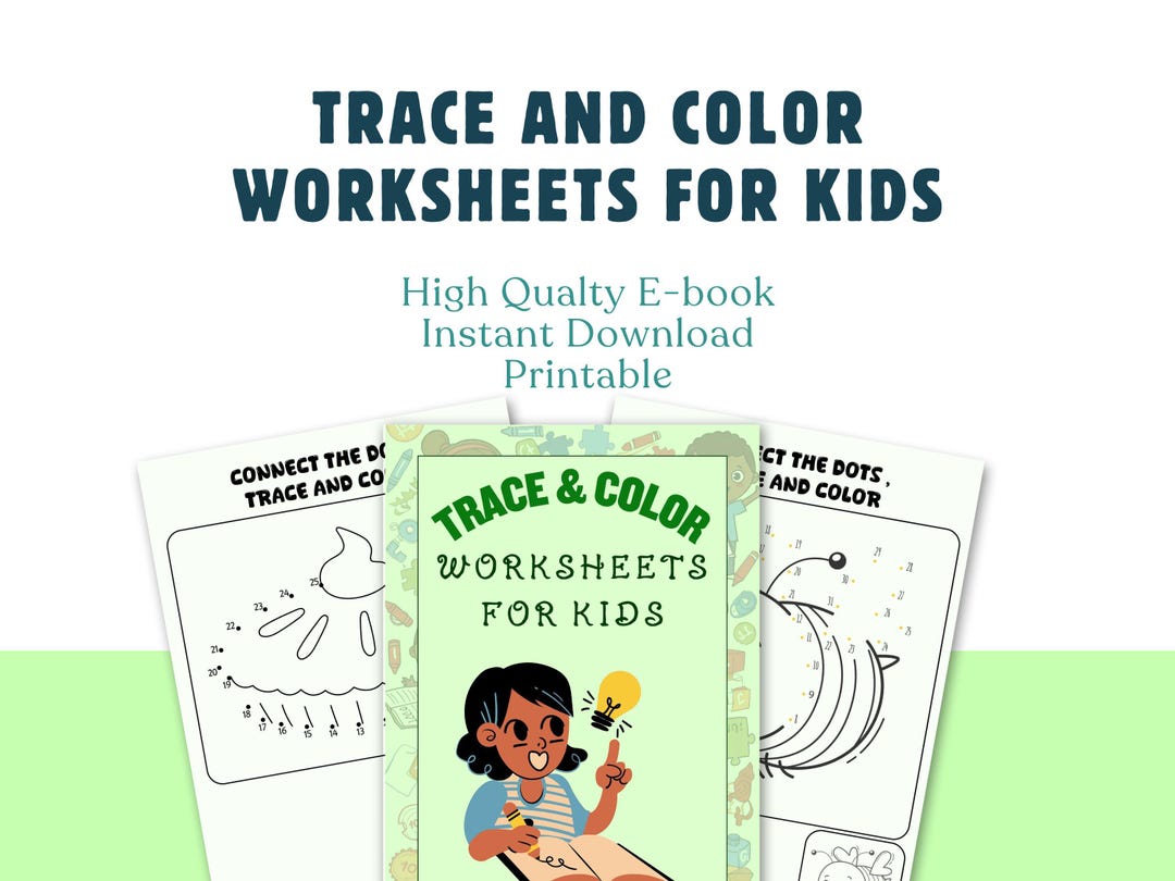 Engaging Trace & Color Worksheets for Kids – Printable PDF Art Activity ...
