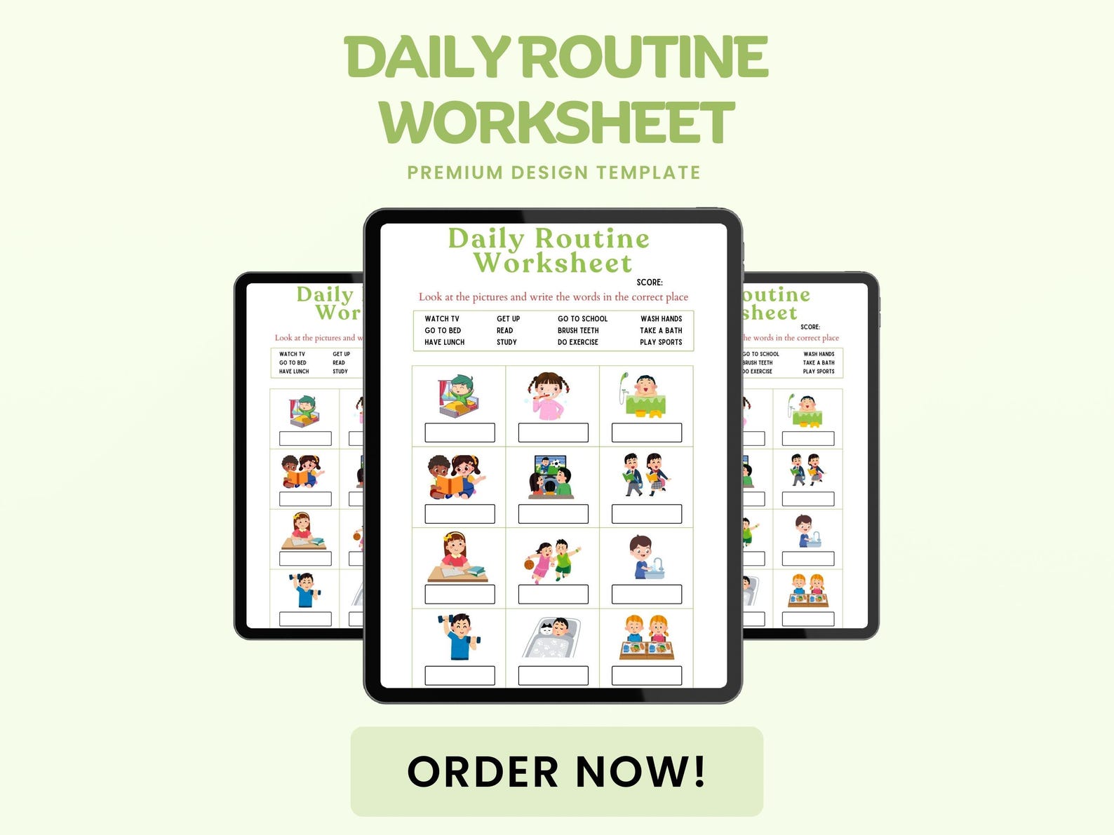 Printable Multi-colored Daily Routines Worksheet | Morning & Evening ...