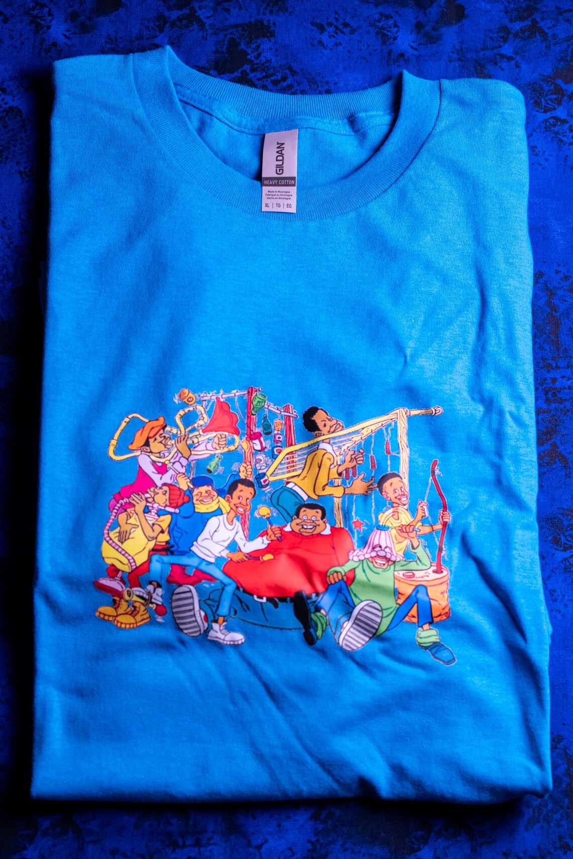 Blue "fat Albert & Junkyard Gang" - Unisex Heavy Cotton Graphic T-shirt ...