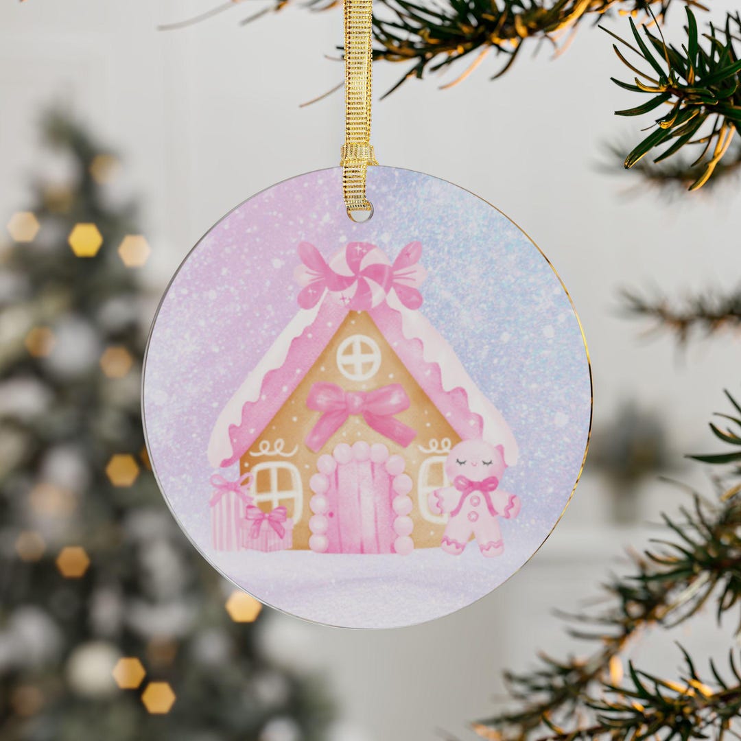 Whimsical Gingerbread House Acrylic Christmas Ornament: Holiday Decor ...