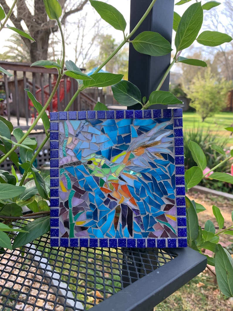 Hummingbird Stained Glass Mosaic Tile – 6x6 Backsplash Art - Etsy