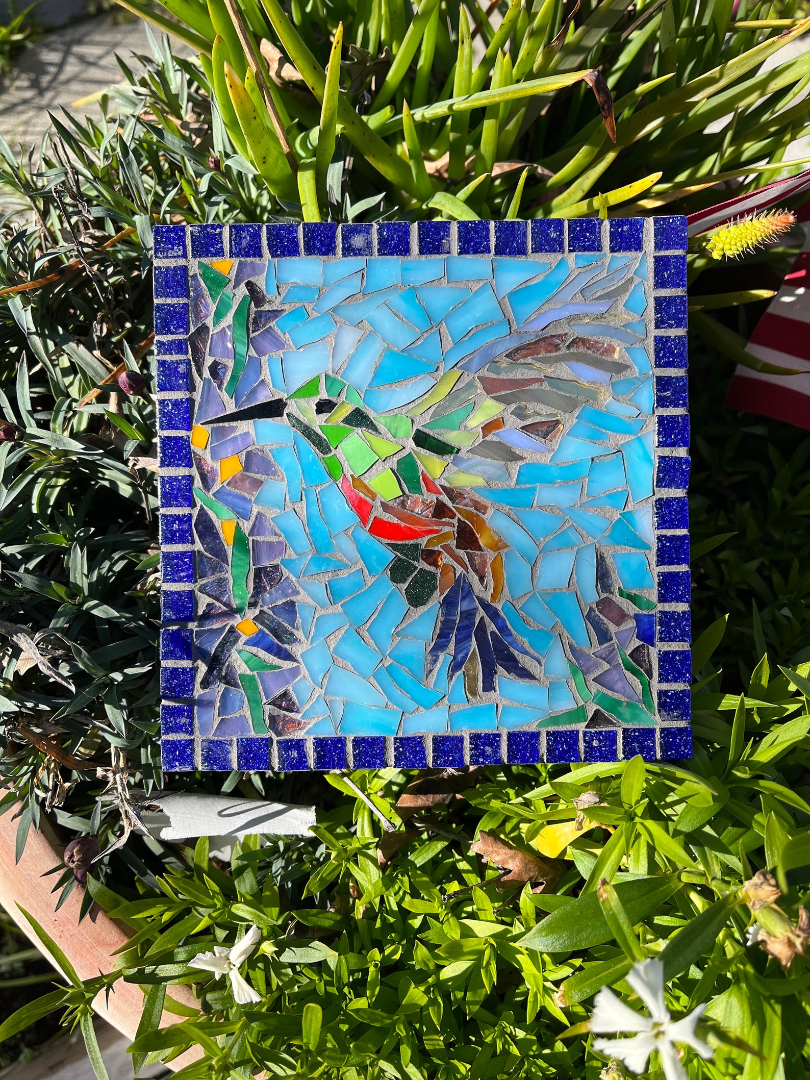 Hummingbird Stained Glass Mosaic Tile – 6x6 Backsplash Art - Etsy