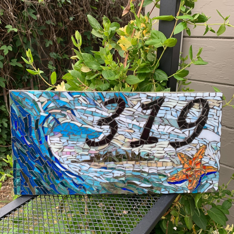 Mosaic Address Sign - Etsy