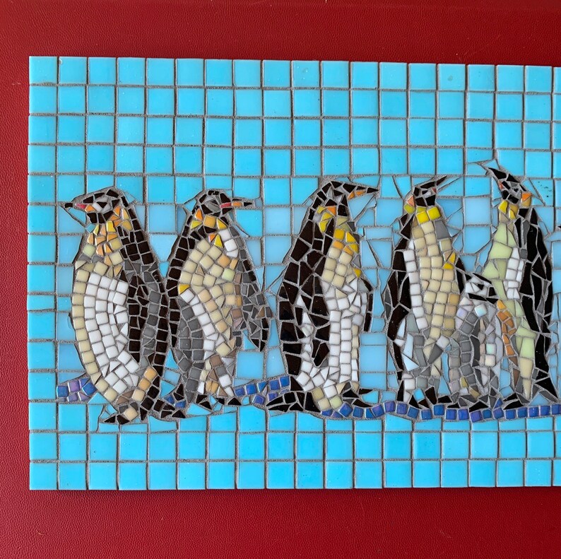 FREE SHIPPING Mosaic Panel Penguins 24 by 12 - Etsy