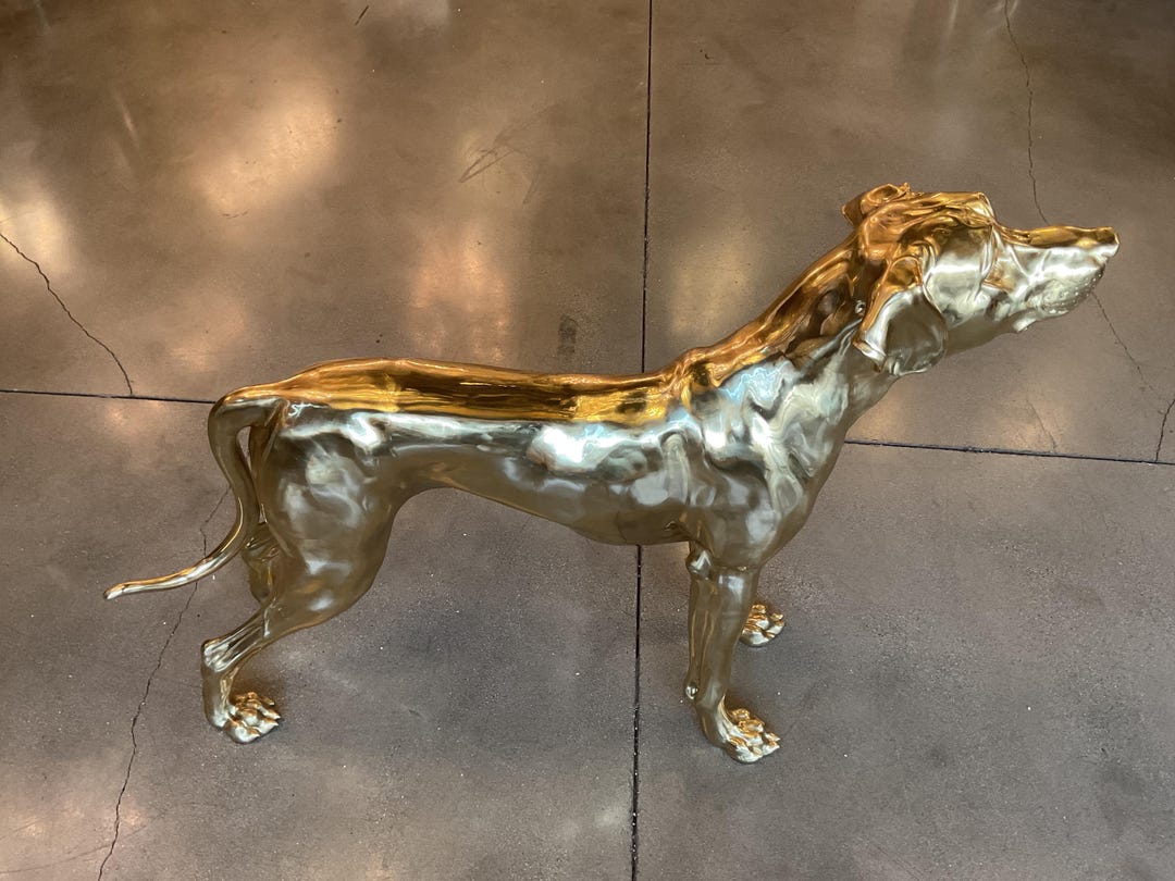 Handcrafted Brass Life Size Labrador Retriever Dog Sculpture Elegant ...