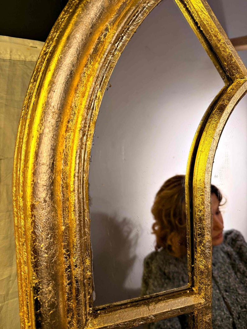 Hand-finished Gold Arch Mirror Handmade Wall Decor - Exclusive ...
